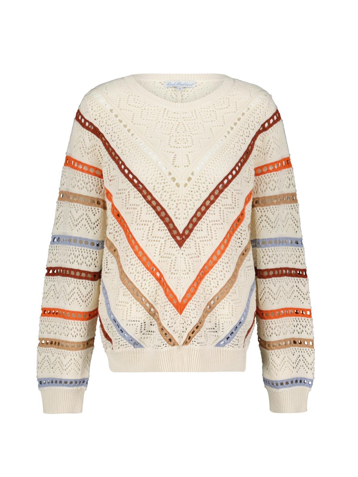 Red Button Sweat ajour Strik