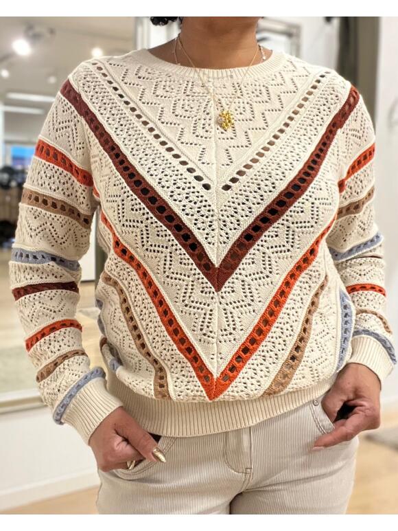 Boutique Dorthe - Red Button Sweat ajour Strik